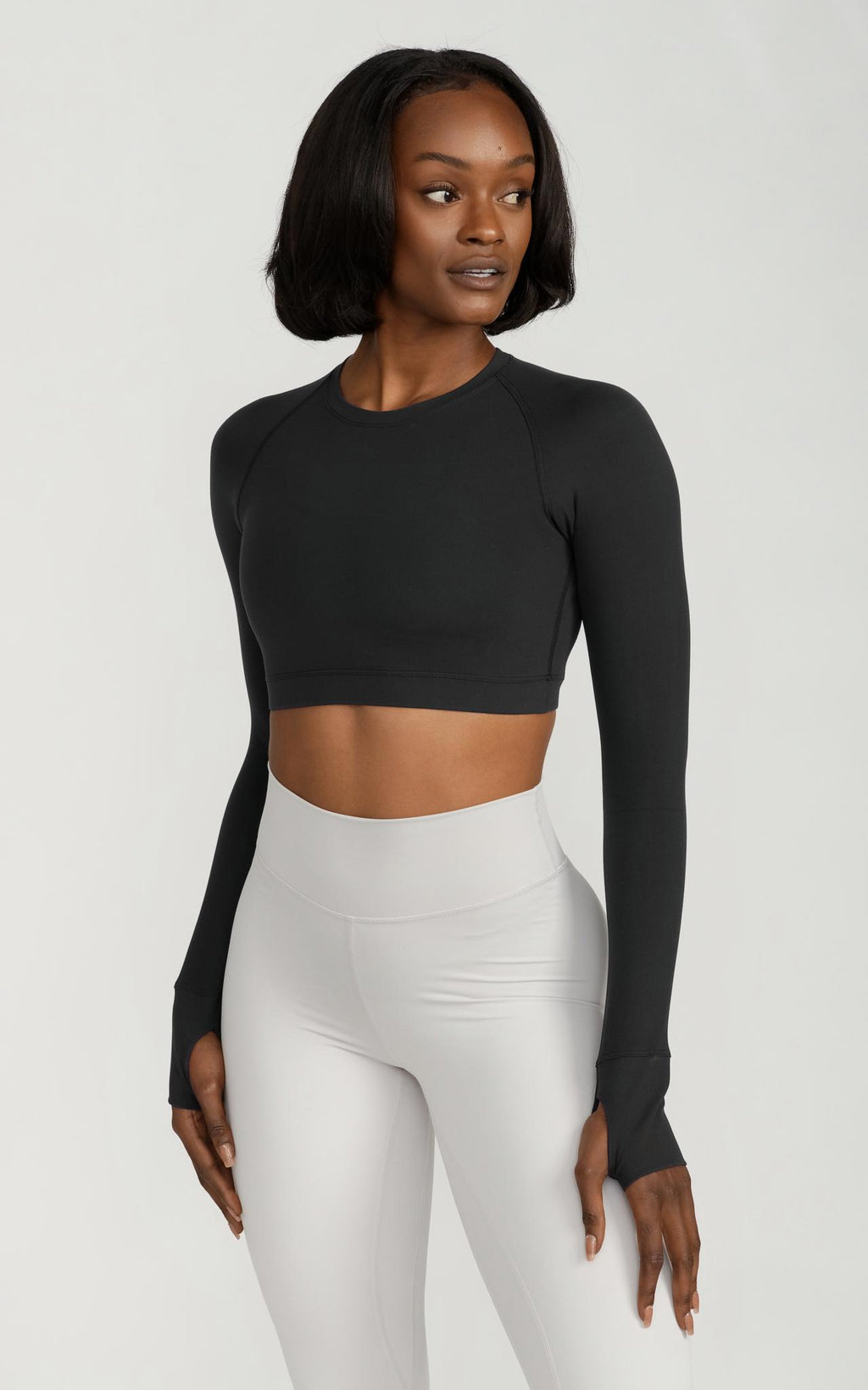 Long Sleeve Fitted Crop Top in Black – Southern Athletica